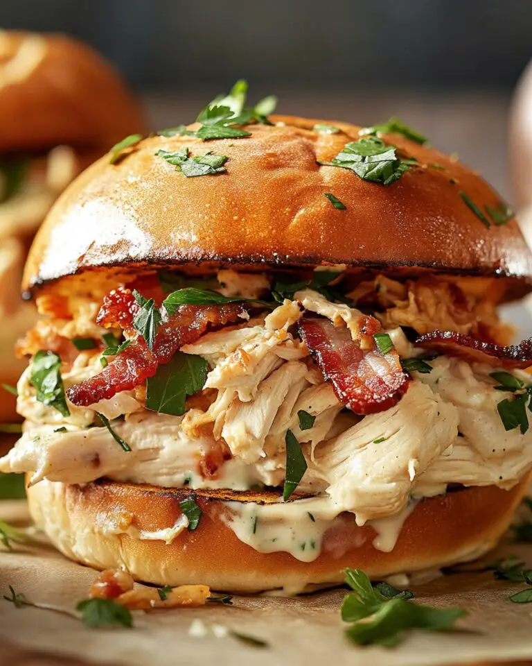 Slow Cooker Chicken Bacon Ranch Sandwiches
