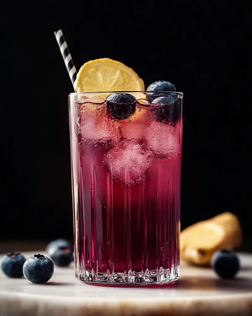 Sparkling Blueberry Ginger Mocktail